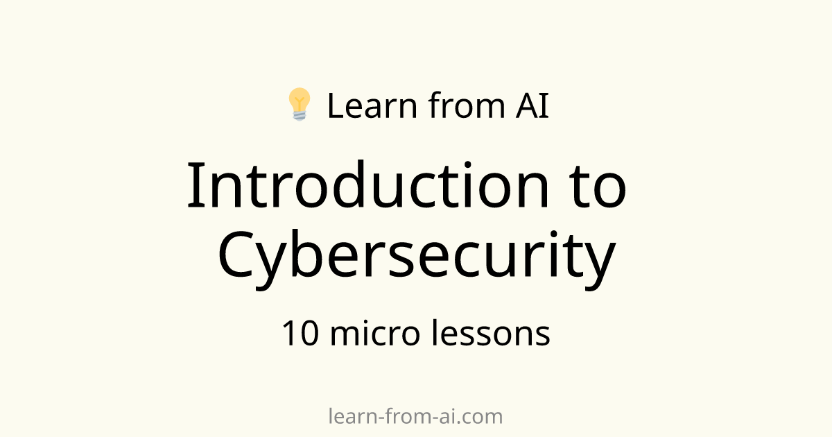 Introduction to Cybersecurity