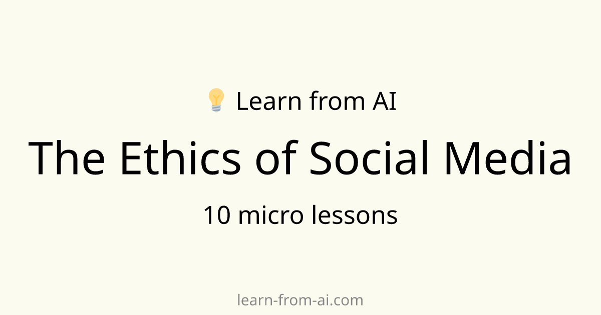 The Ethics of Social Media